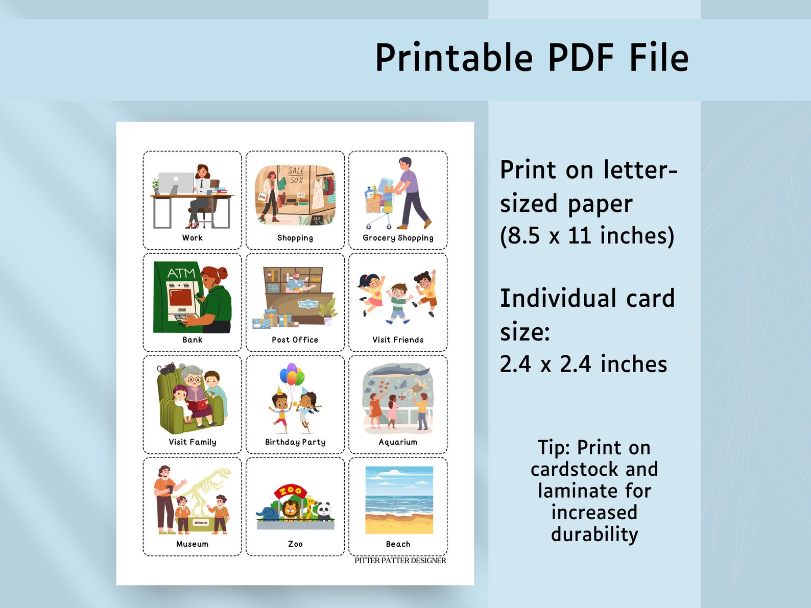 Printable Daily Routine Cards for Kids, Visual Schedule Boards for Non ...