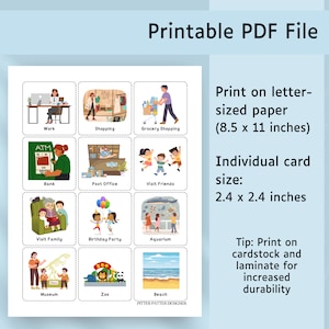 Printable Daily Routine Cards for Kids, Visual Schedule Boards for Non ...