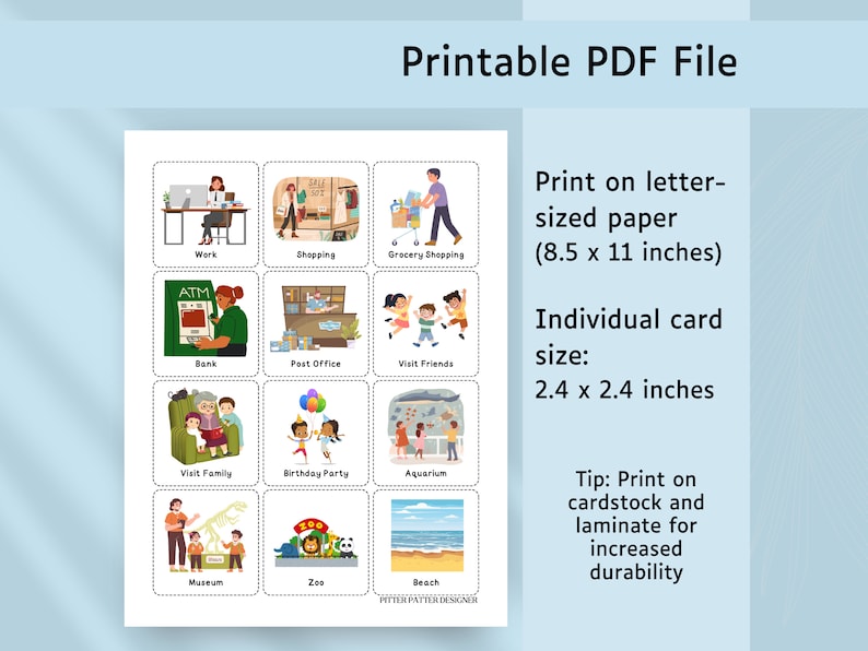 Printable Daily Routine Cards for Kids, Visual Schedule Boards for Non ...