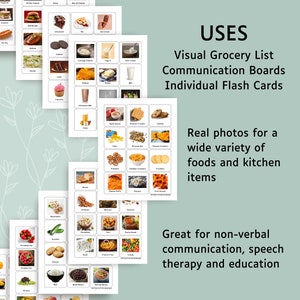 Food Flashcards for Visual Grocery List, Communication Cards for Non ...
