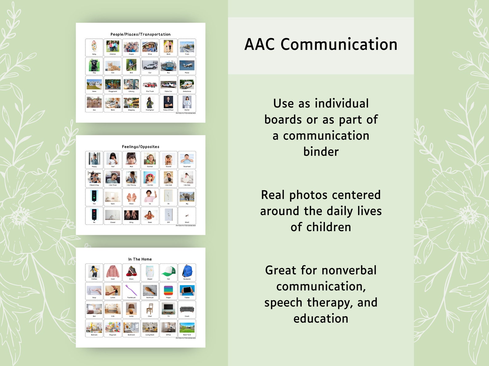 Non Verbal Autism Communication Board for Toddler Visual AAC Board ...