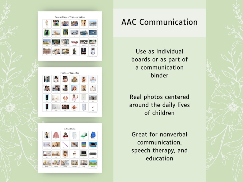 Non Verbal Autism Communication Board for Toddler Visual AAC Board ...