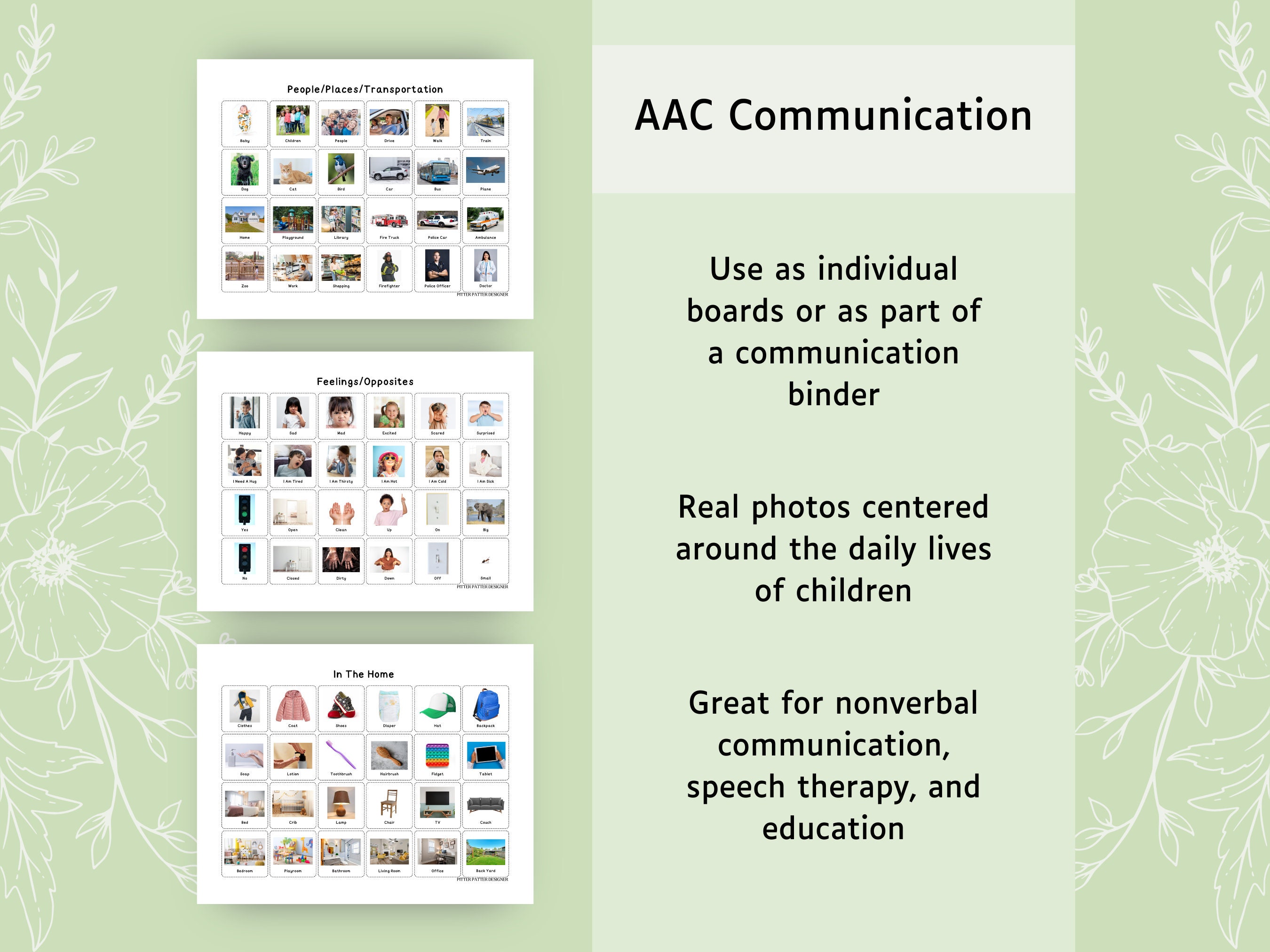 Non Verbal Autism Communication Board for Toddler Visual AAC Board ...