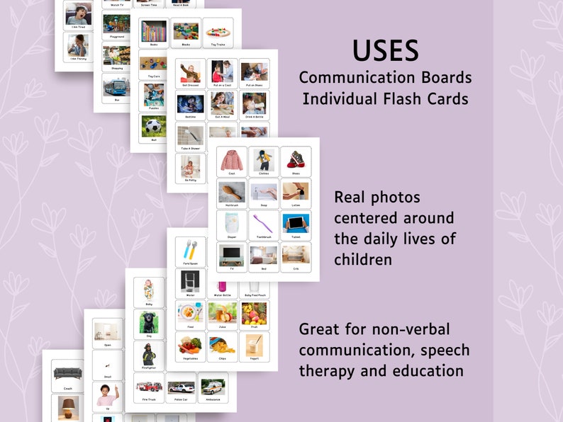 Printable Non Verbal Communication Cards for Autism, Visual Schedule ...