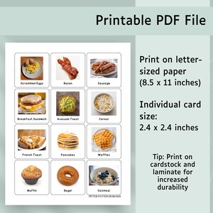 Food Flashcards for Visual Grocery List, Communication Cards for Non ...
