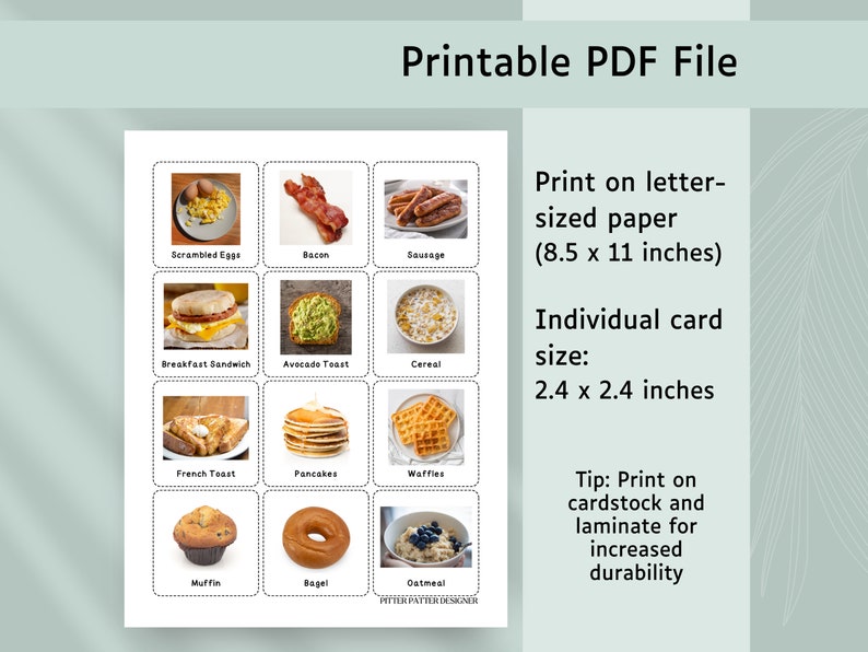 Food Flashcards for Visual Grocery List, Communication Cards for Non ...