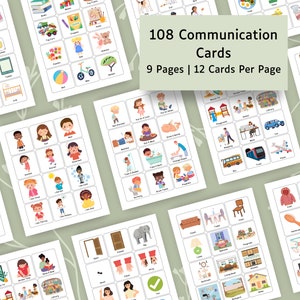 Visual Communication Cards for Autism, Printable Non Verbal Flash Cards ...