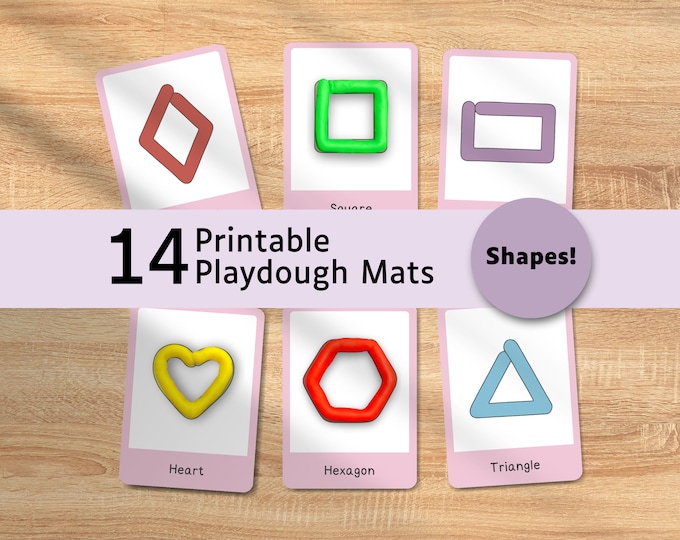 Shapes Printable Playdough Mats for Preschool Curriculum Homeschool ...