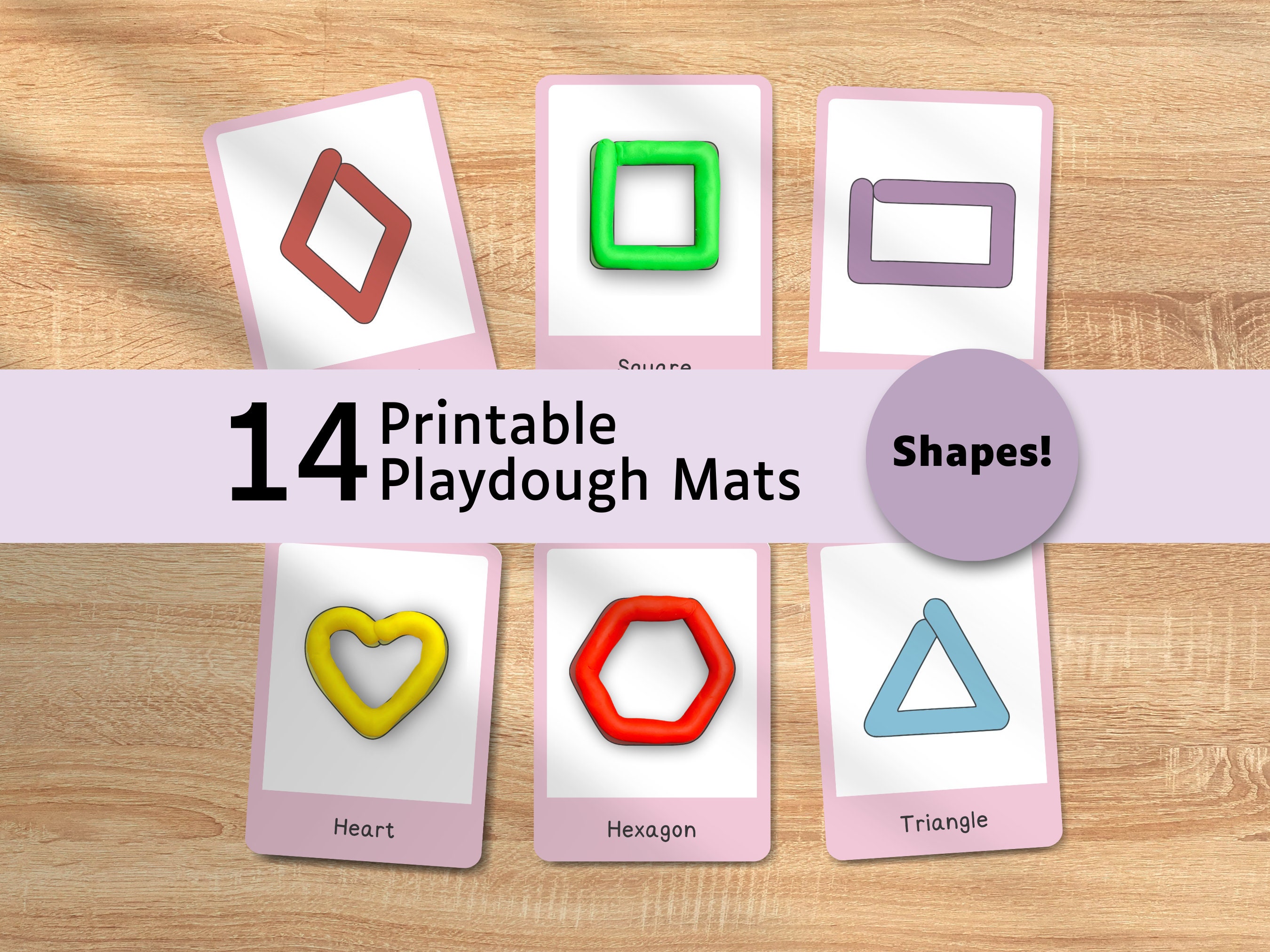 Shapes Printable Playdough Mats for Preschool Curriculum Homeschool ...