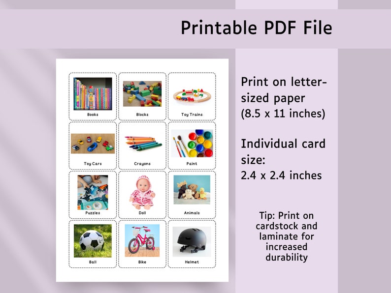 Printable Non Verbal Communication Cards for Autism, Visual Schedule ...
