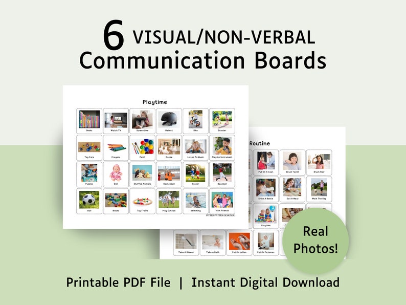 Non Verbal Autism Communication Board for Toddler Visual AAC Board ...