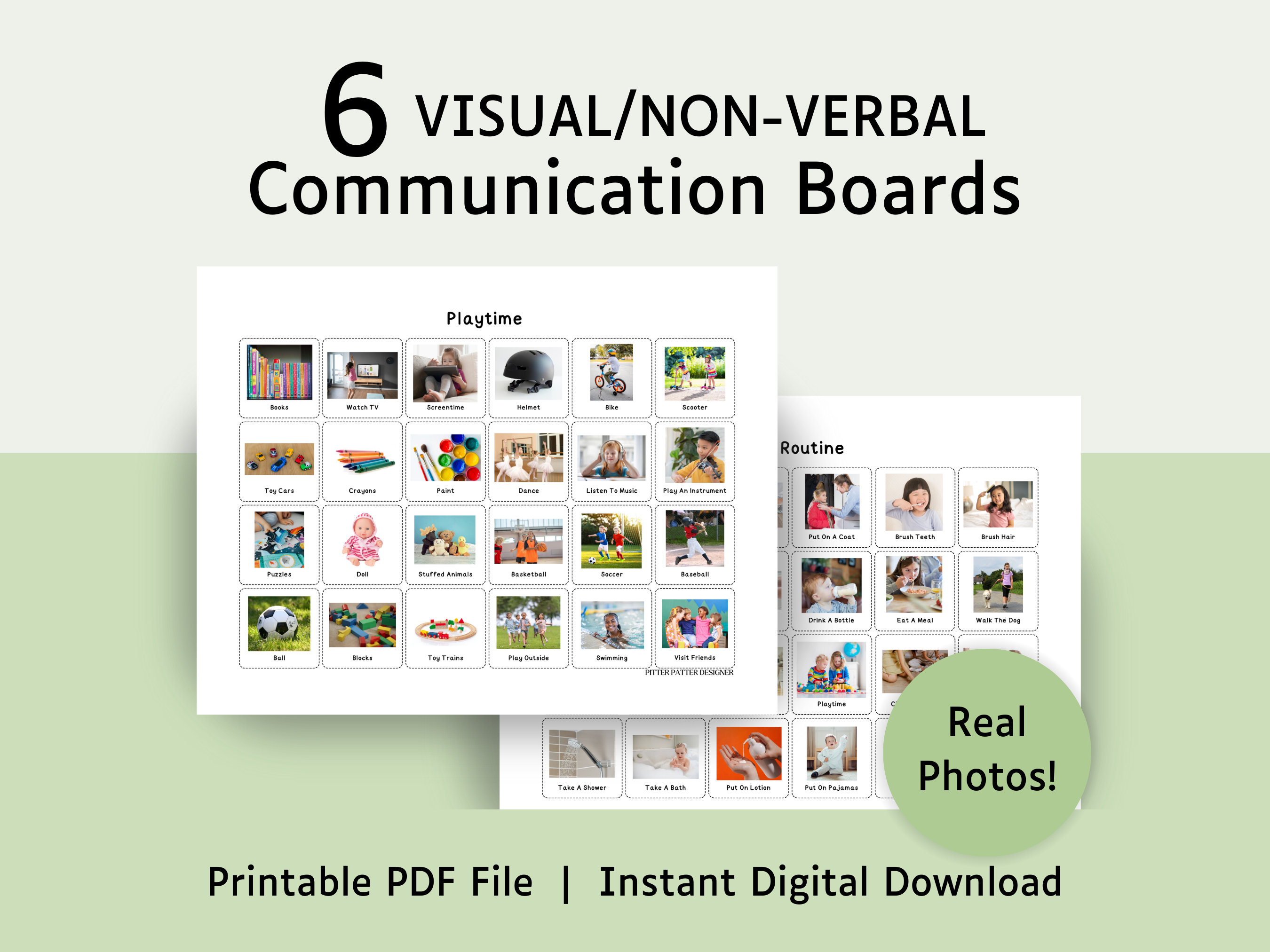 Non Verbal Autism Communication Board for Toddler Visual AAC Board ...