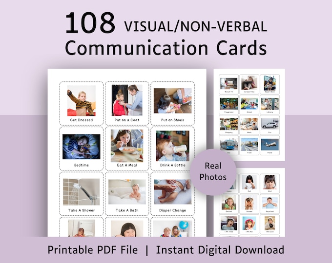 Non Verbal Autism Communication Board for Toddler Visual AAC Board ...