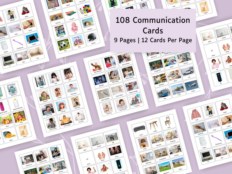 Printable Non Verbal Communication Cards for Autism, Visual Schedule ...