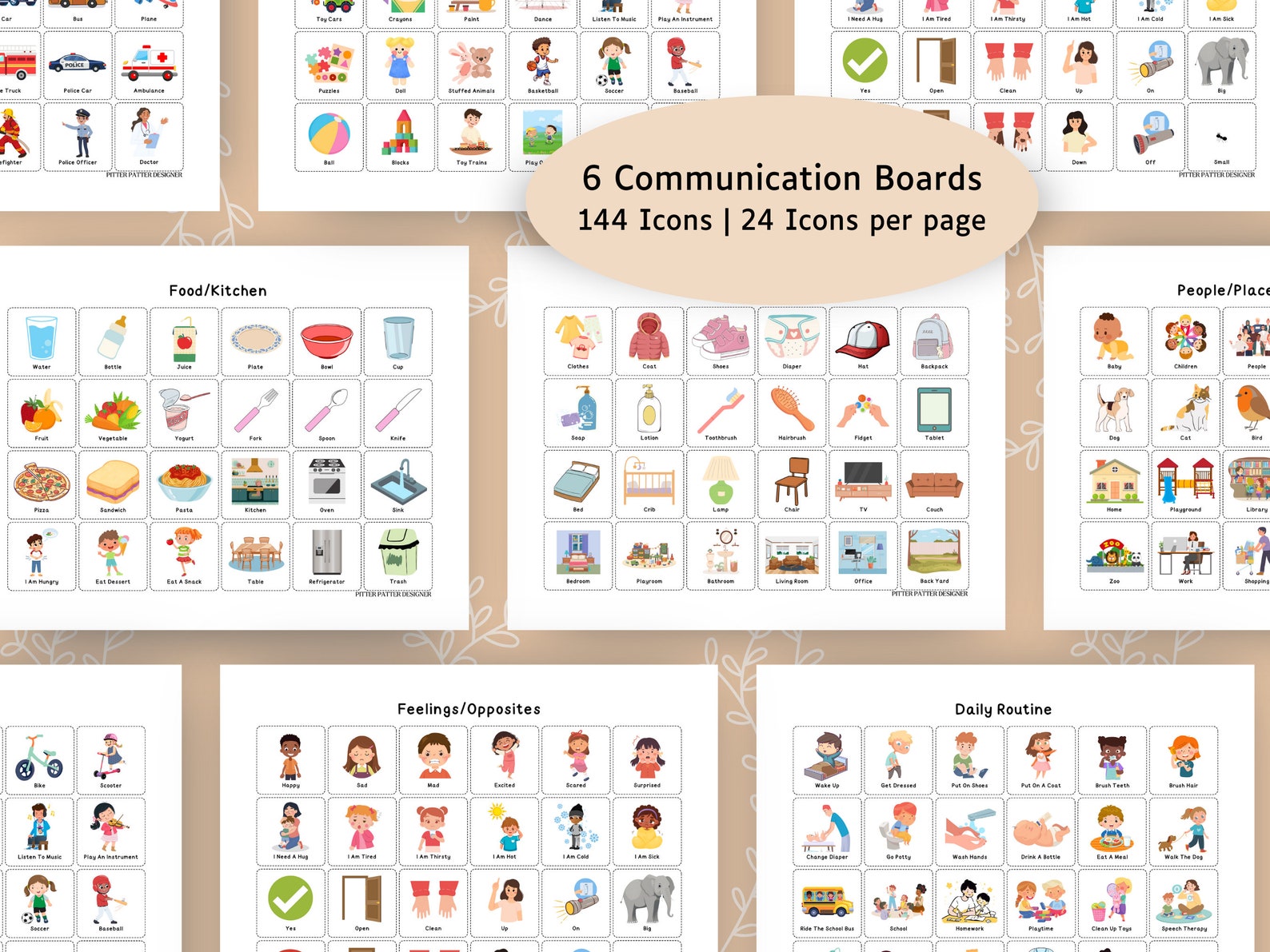 AAC Communication Board for Non Verbal Autism, Communication Book or ...