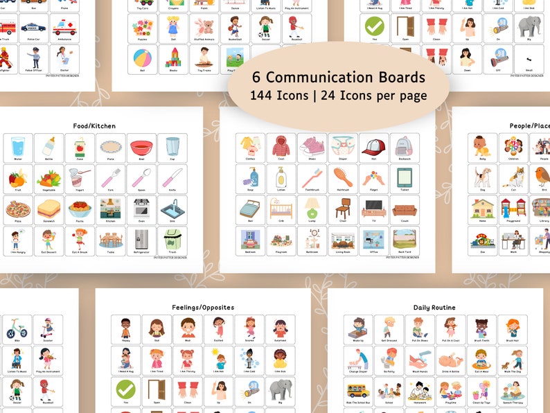 AAC Communication Board for Non Verbal Autism, Communication Book or ...