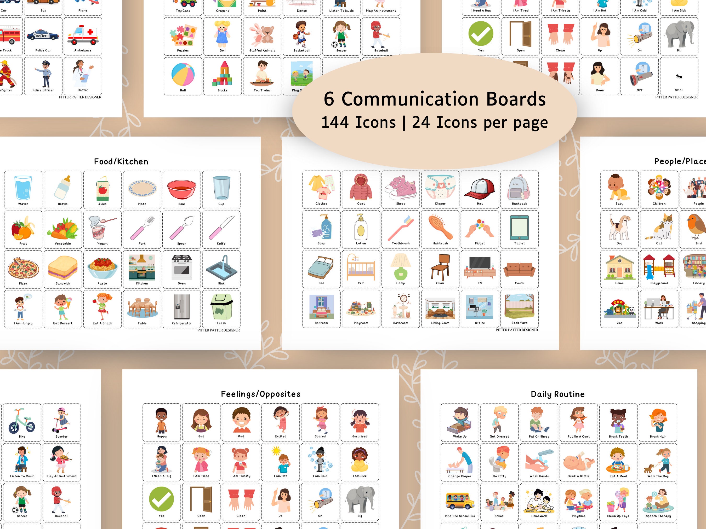 AAC Communication Board for Non Verbal Autism, Communication Book or ...