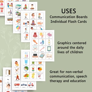 Visual Communication Cards for Autism, Printable Non Verbal Flash Cards ...