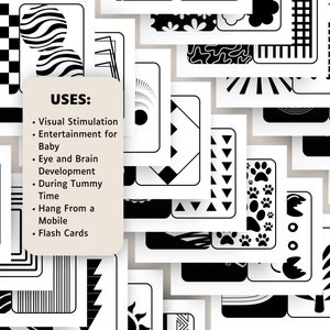 High Contrast Flashcards for Baby Development, High Contrast Montessori ...