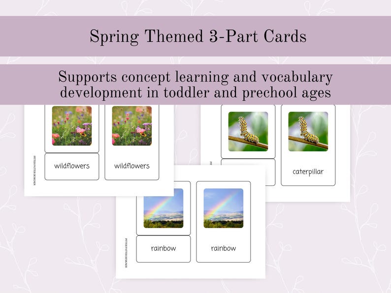 Spring Season 3 Part Cards for Montessori Preschool Curriculum ...