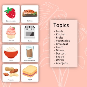 Visual Grocery List for Kids, Food Flashcards for Toddler, Printable ...