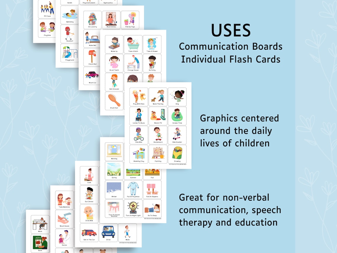 Printable Daily Routine Cards for Kids, Visual Schedule Boards for Non ...