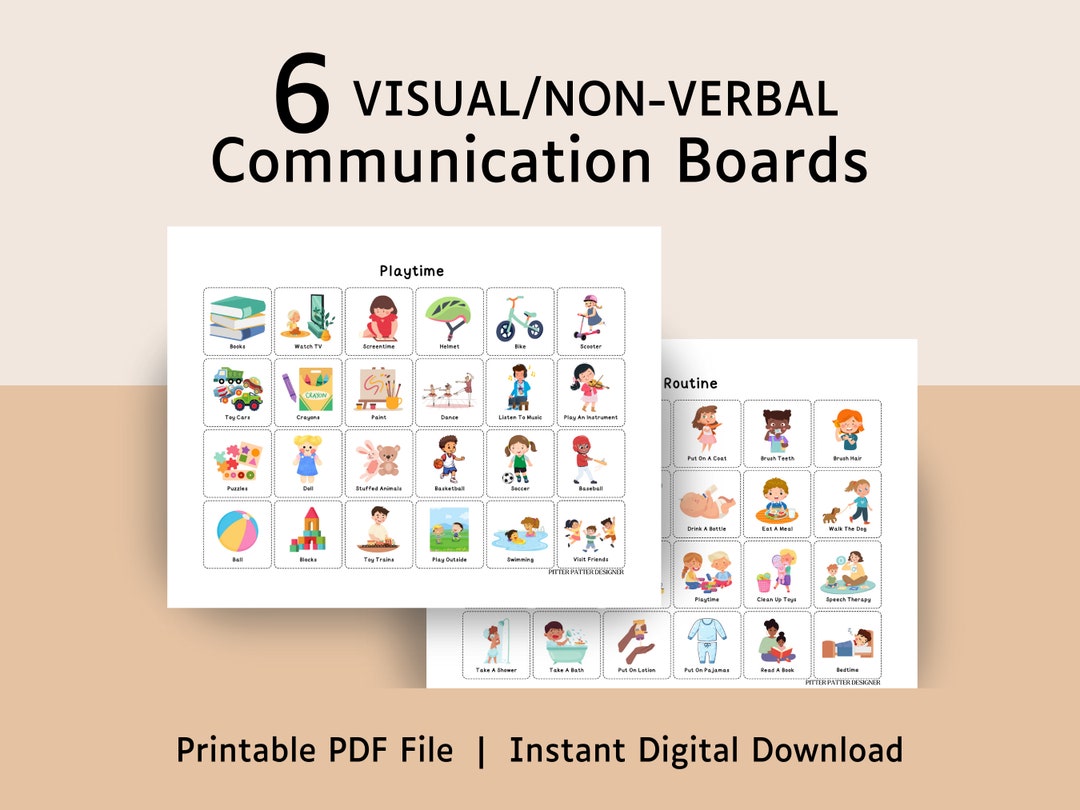 AAC Communication Board for Non Verbal Autism, Communication Book or ...