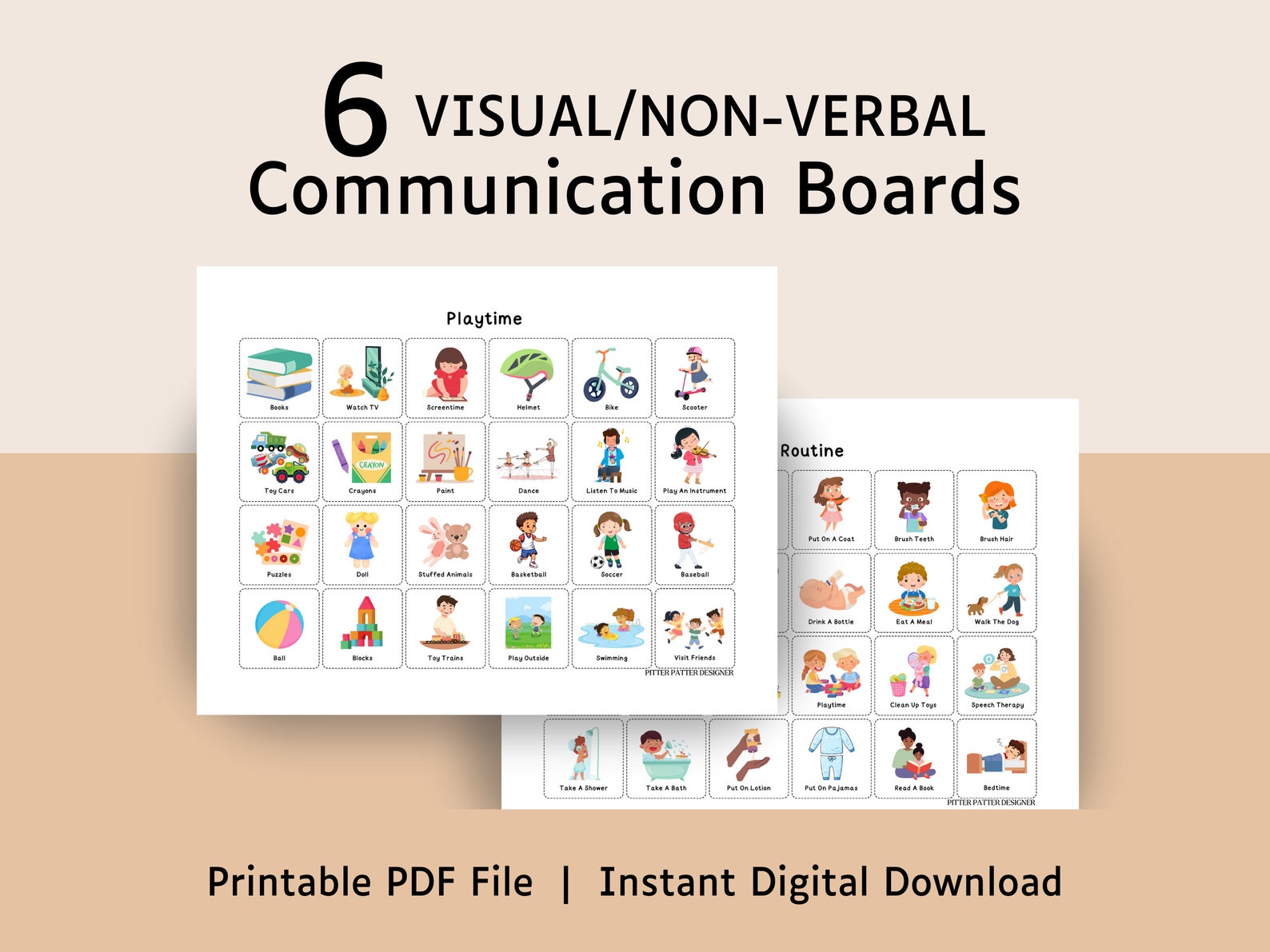 AAC Communication Board for Non Verbal Autism, Communication Book or ...