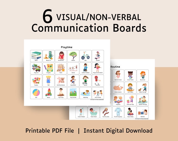 Non Verbal Autism Communication Board for Toddler Visual AAC Board ...