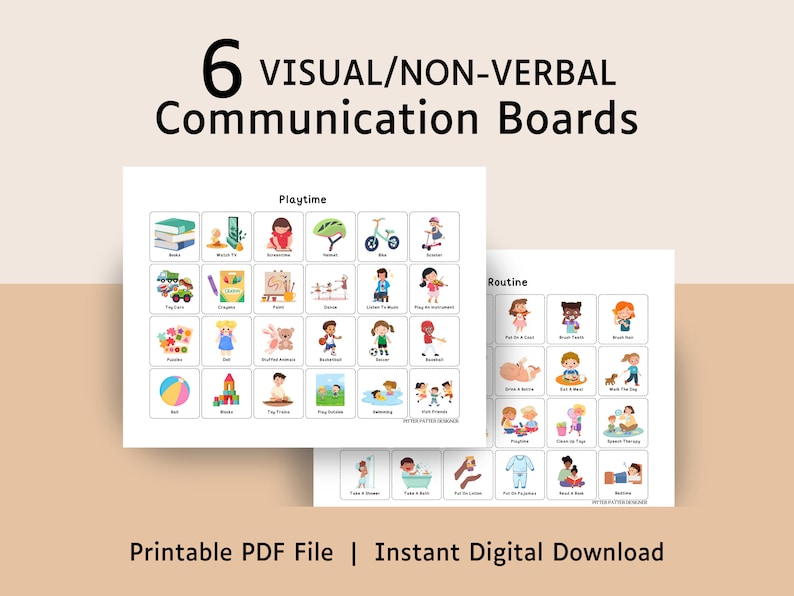 AAC Communication Board for Non Verbal Autism, Communication Book or ...