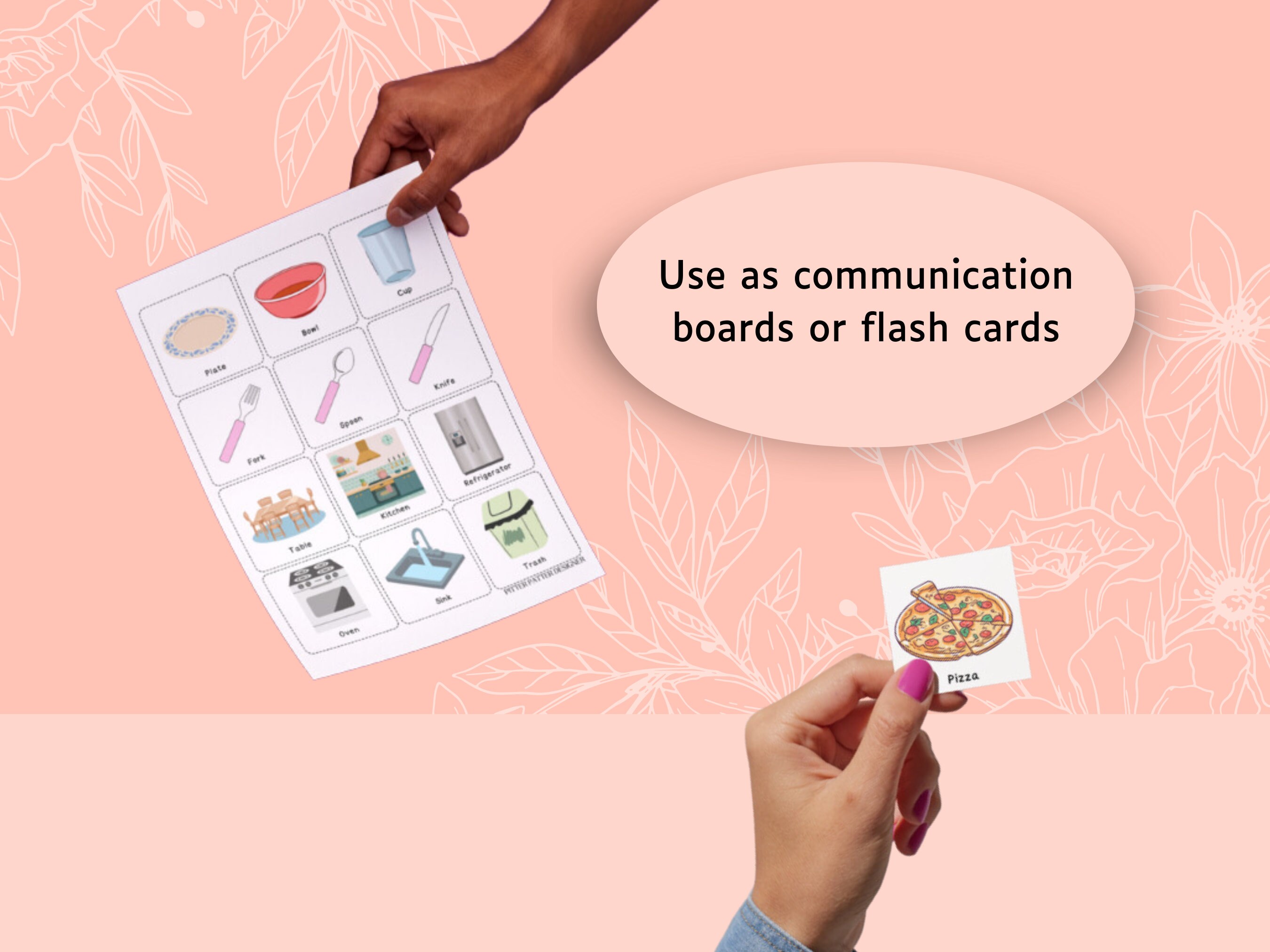 Visual Grocery List for Kids, Food Flashcards for Toddler, Printable ...