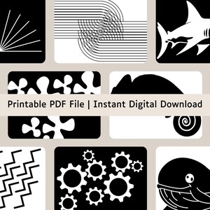 High Contrast Flashcards for Baby Development, High Contrast Montessori ...