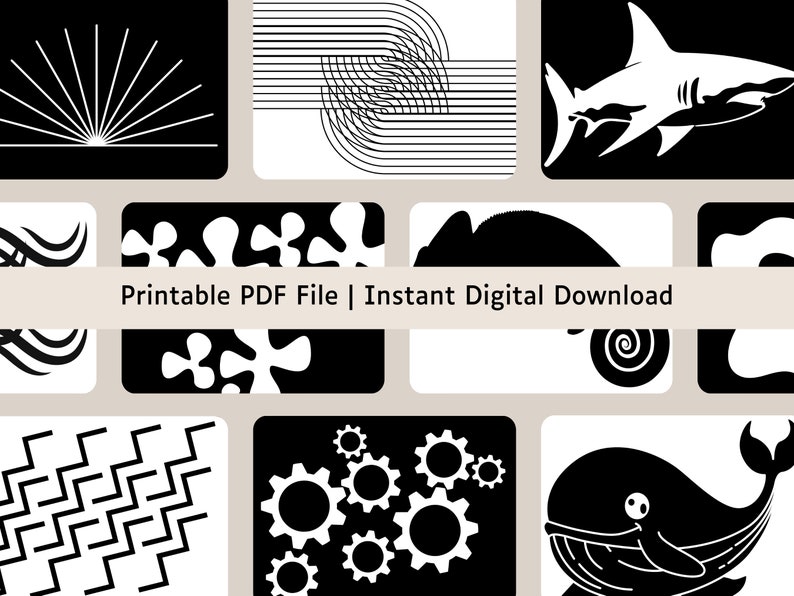 High Contrast Flashcards for Baby Development, High Contrast Montessori ...