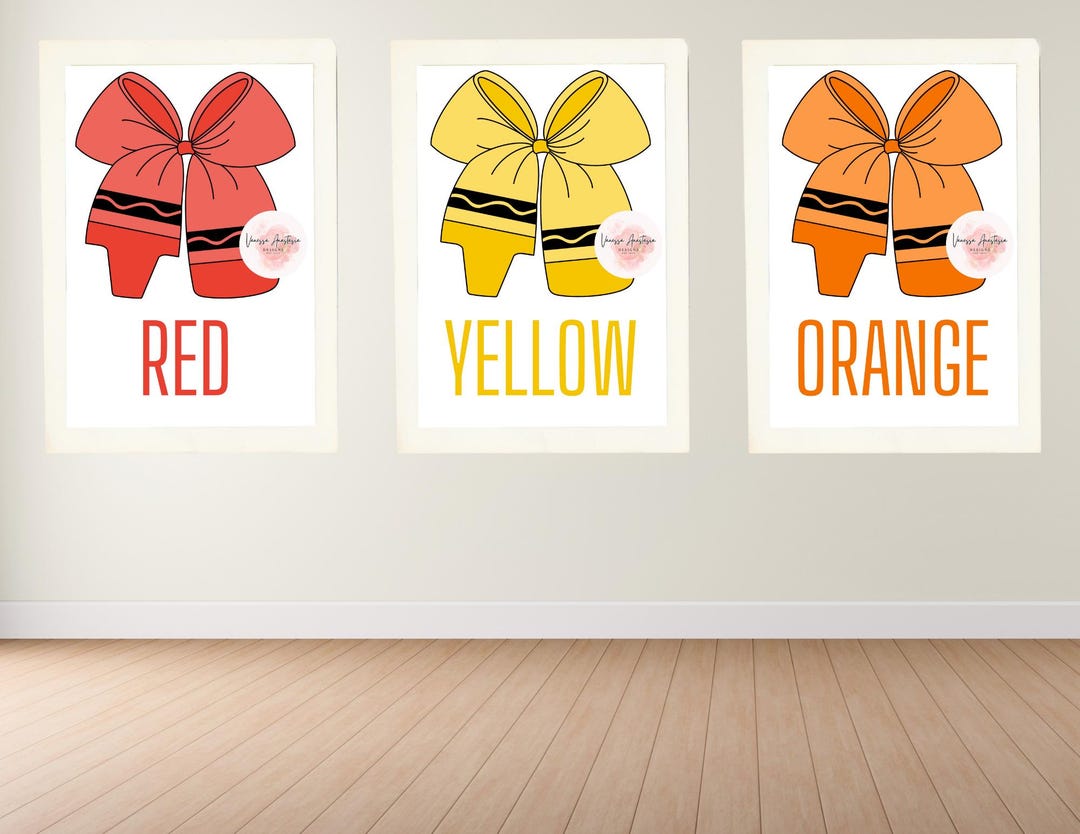 Crayon Bows Color Digital Posters - Etsy