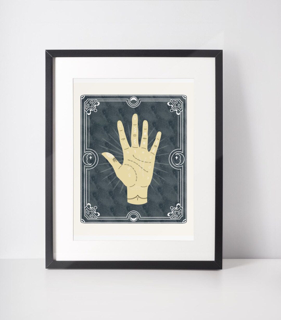 Set of 2 Palmistry Hand Digital Prints - Mystical Vintage Wall Art for ...