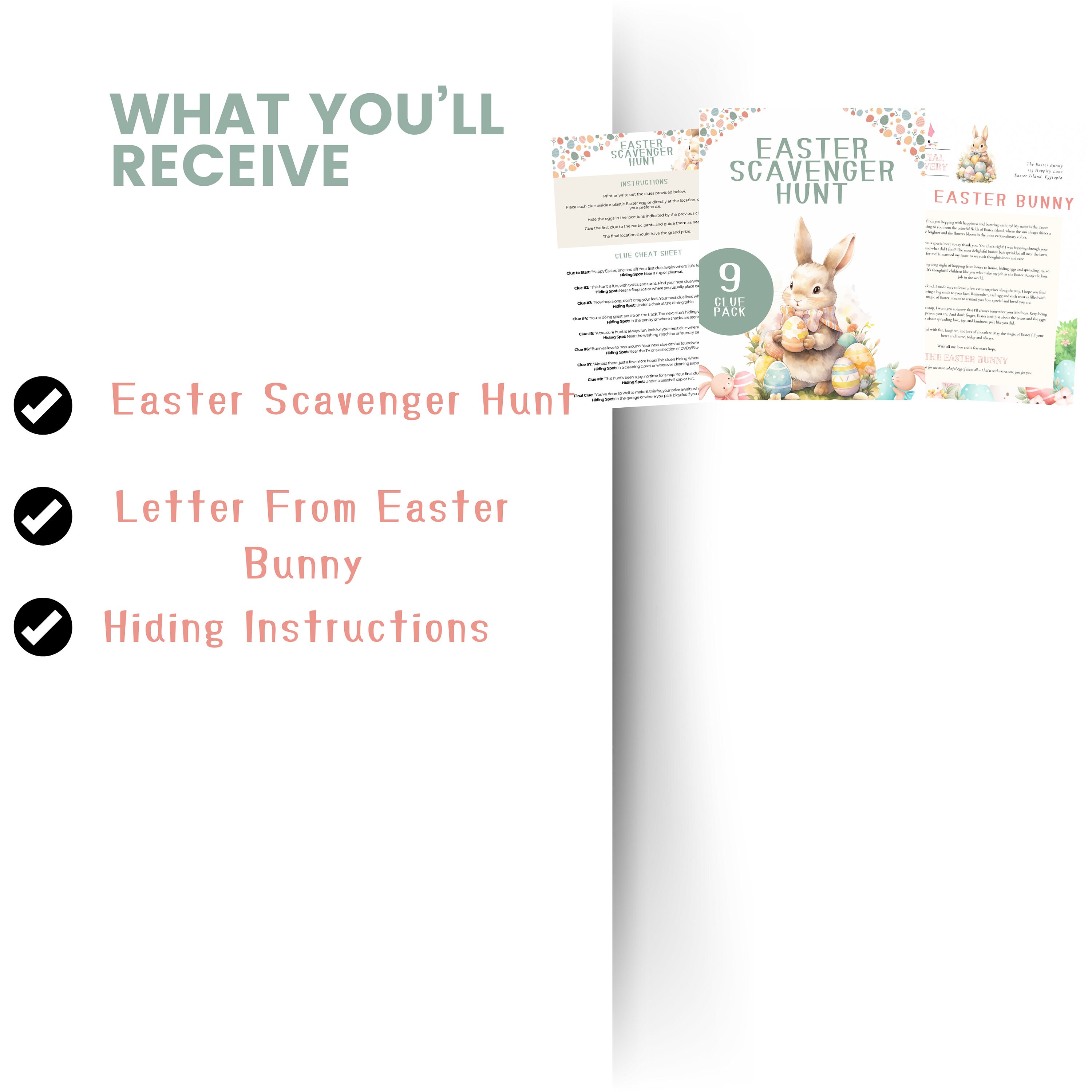 Printable Easter Scavenger Hunt | Fun Easter Activity | 9 Clues ...