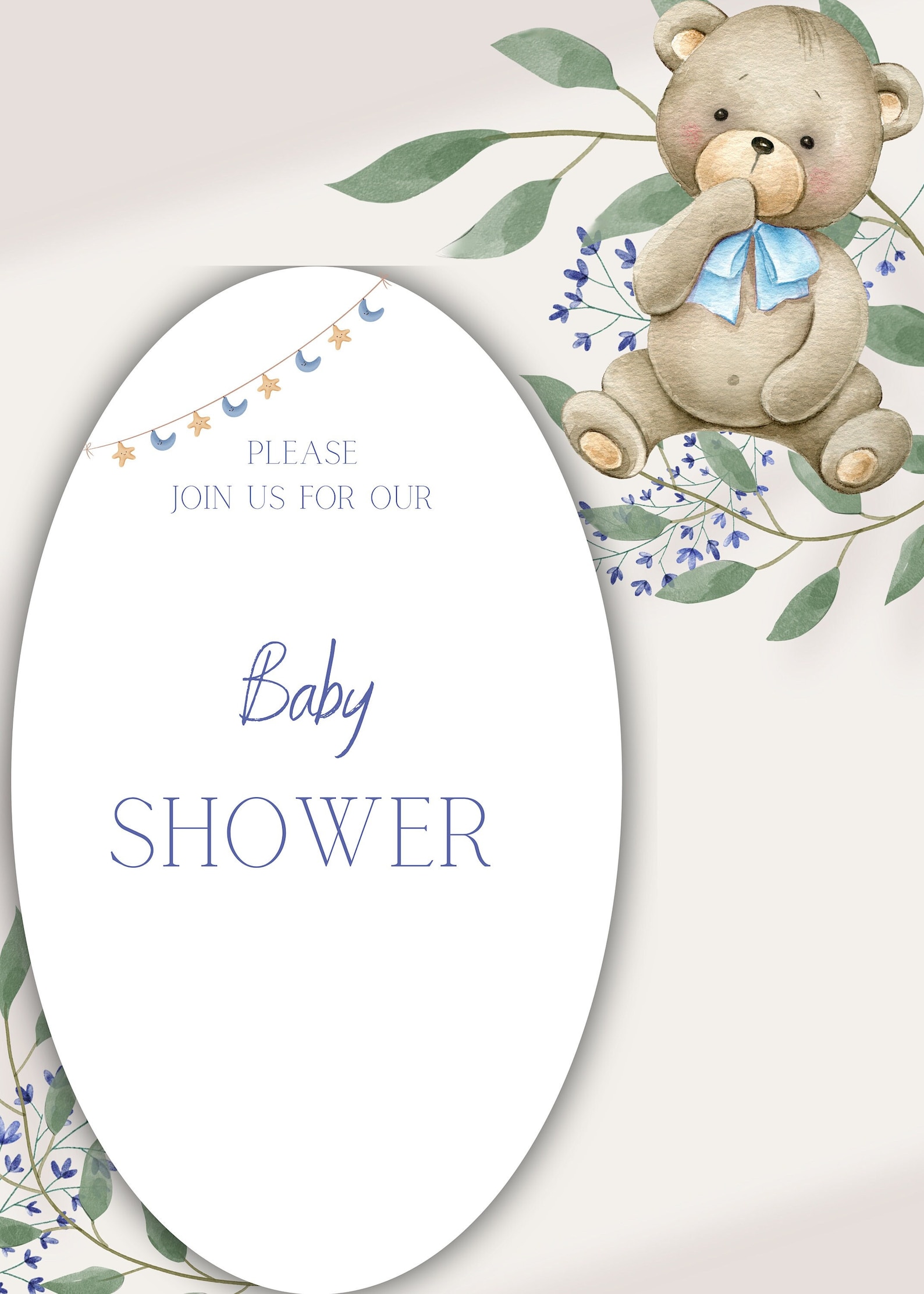 Printable Baby Shower Invitation | Generic Neutral Template | Digital ...