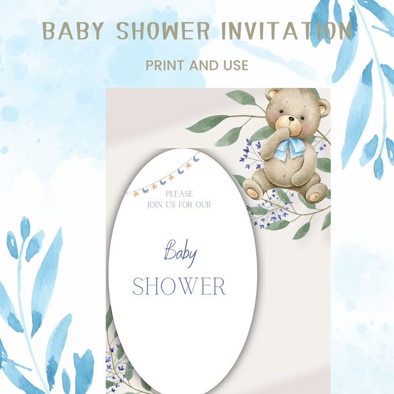 Printable Baby Shower Invitation | Generic Neutral Template | Digital ...