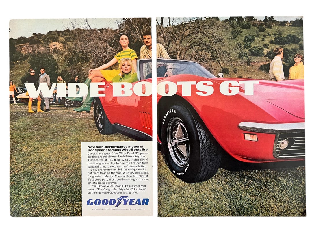 Vintage 1968 Goodyear Tires Print Advertisement, Retro Playboy Magazine ...