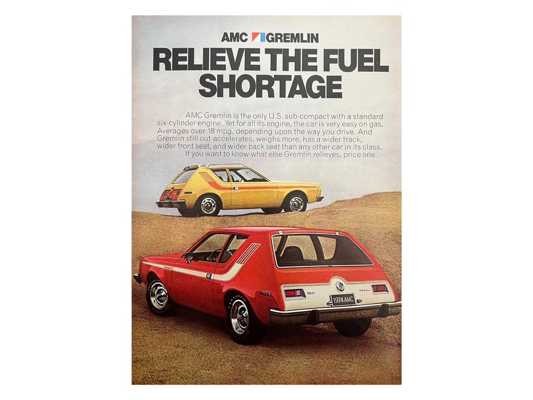 1974 AMC Gremlin Car Ad, Vintage Automobile Poster, Playboy Magazine ...