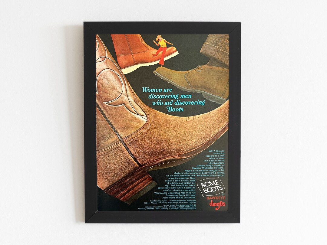 1967 Acme Boots Original Vintage Print Advertisement Magazine Ads ...