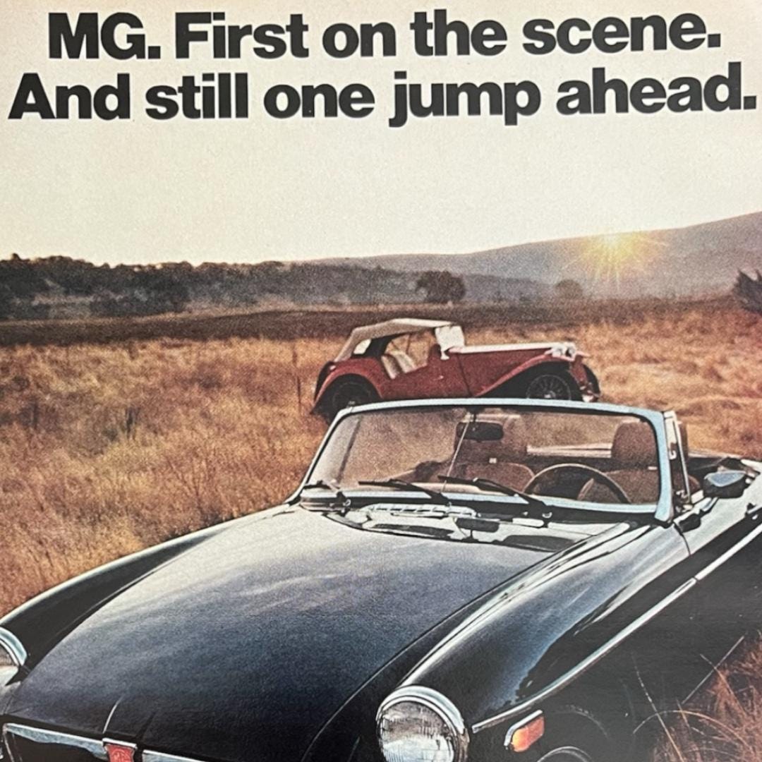 1970s MGB Car Advertisement 70s Classic Sports Car Poster Retro Wall ...
