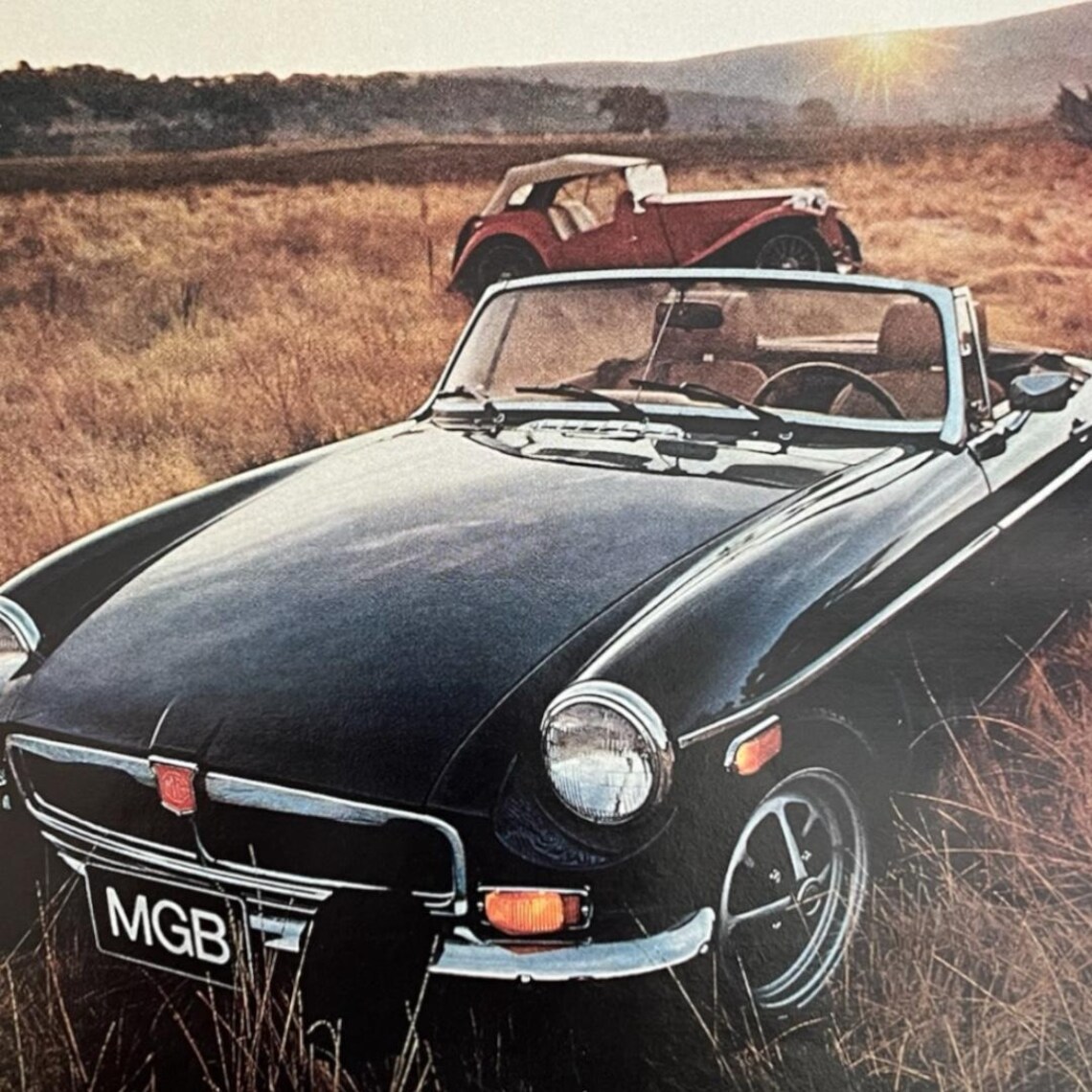 1970s MGB Car Advertisement 70s Classic Sports Car Poster Retro Wall ...