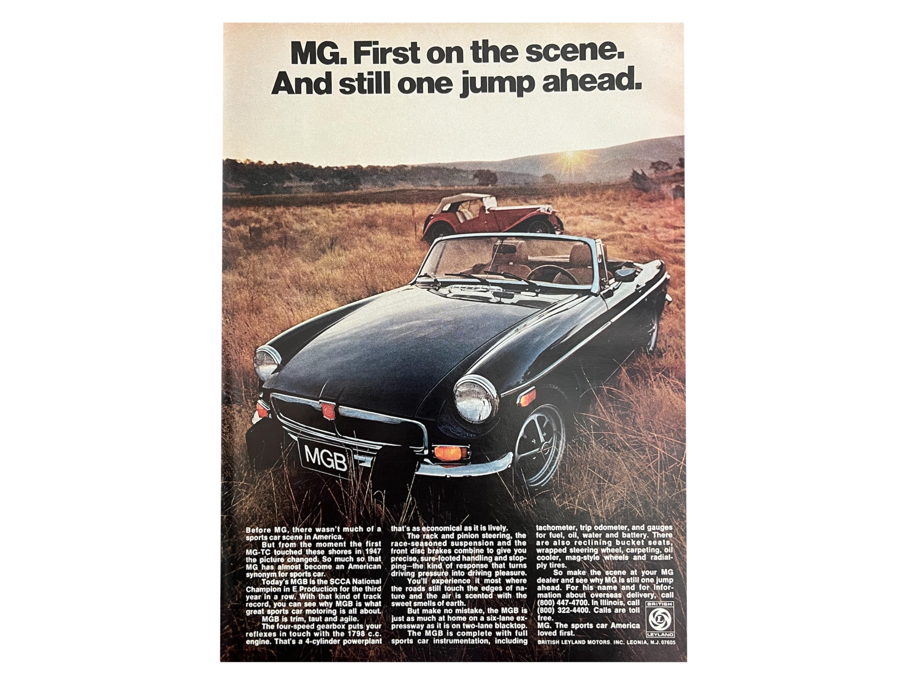 1970s MGB Car Advertisement 70s Classic Sports Car Poster Retro Wall ...