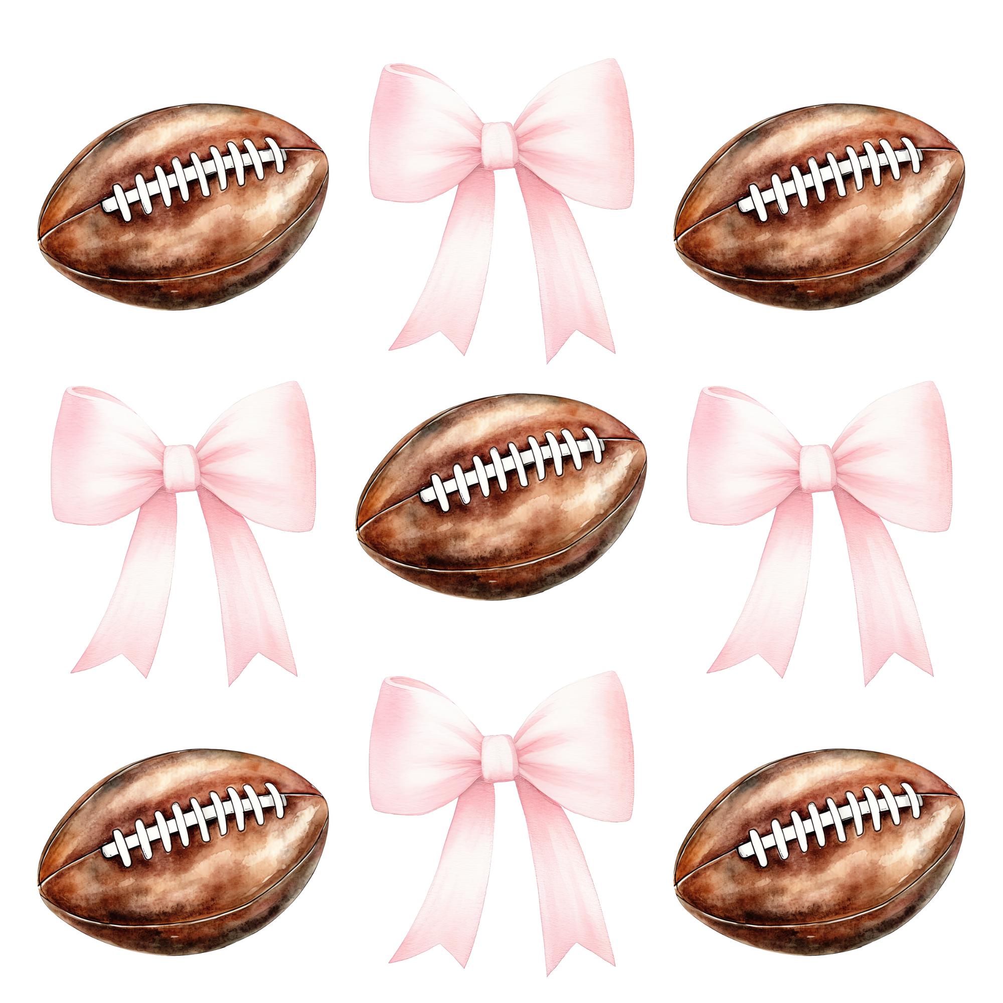 Pink Bow Football Shirt Design PNG Football Girly Pink Bow Design PNG ...