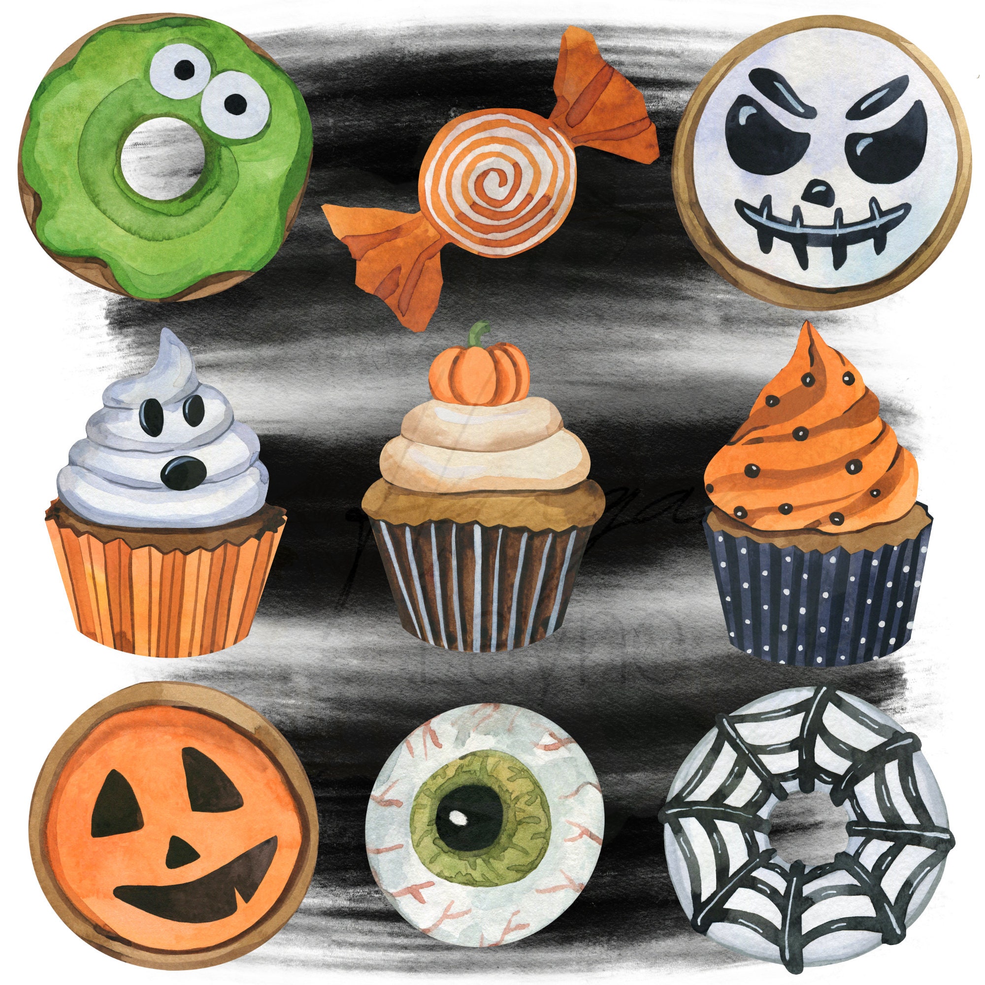 Halloween PNG Sweet Treat Halloween PNG Cupcake Halloween Doughnut PNG ...