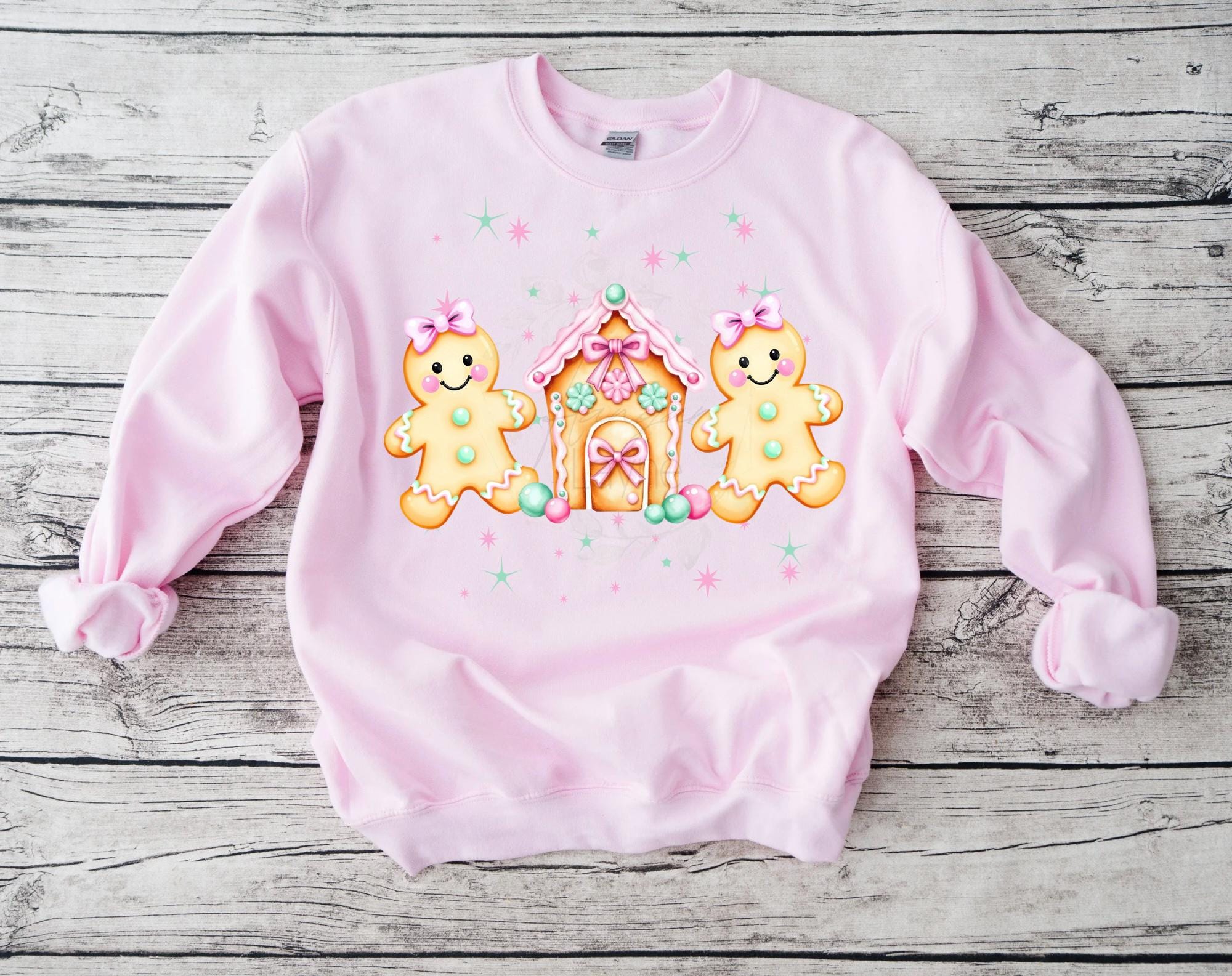 Cute Gingerbread Candy Land PNG Pink Christmas Girly Gingerbread Cookie ...