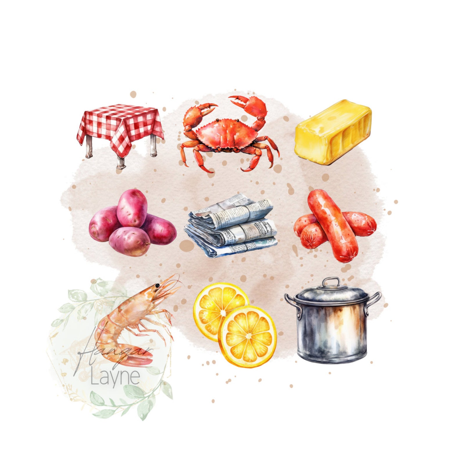 Shrimp Boil PNG File for Tshirts. 2pc. Front and Back Design ...