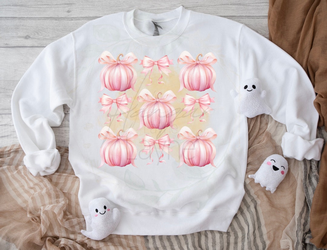 Pink Pumpkin Coquette Bow PNG Fall Pink Halloween Pumpkin Pink Fall PNG ...