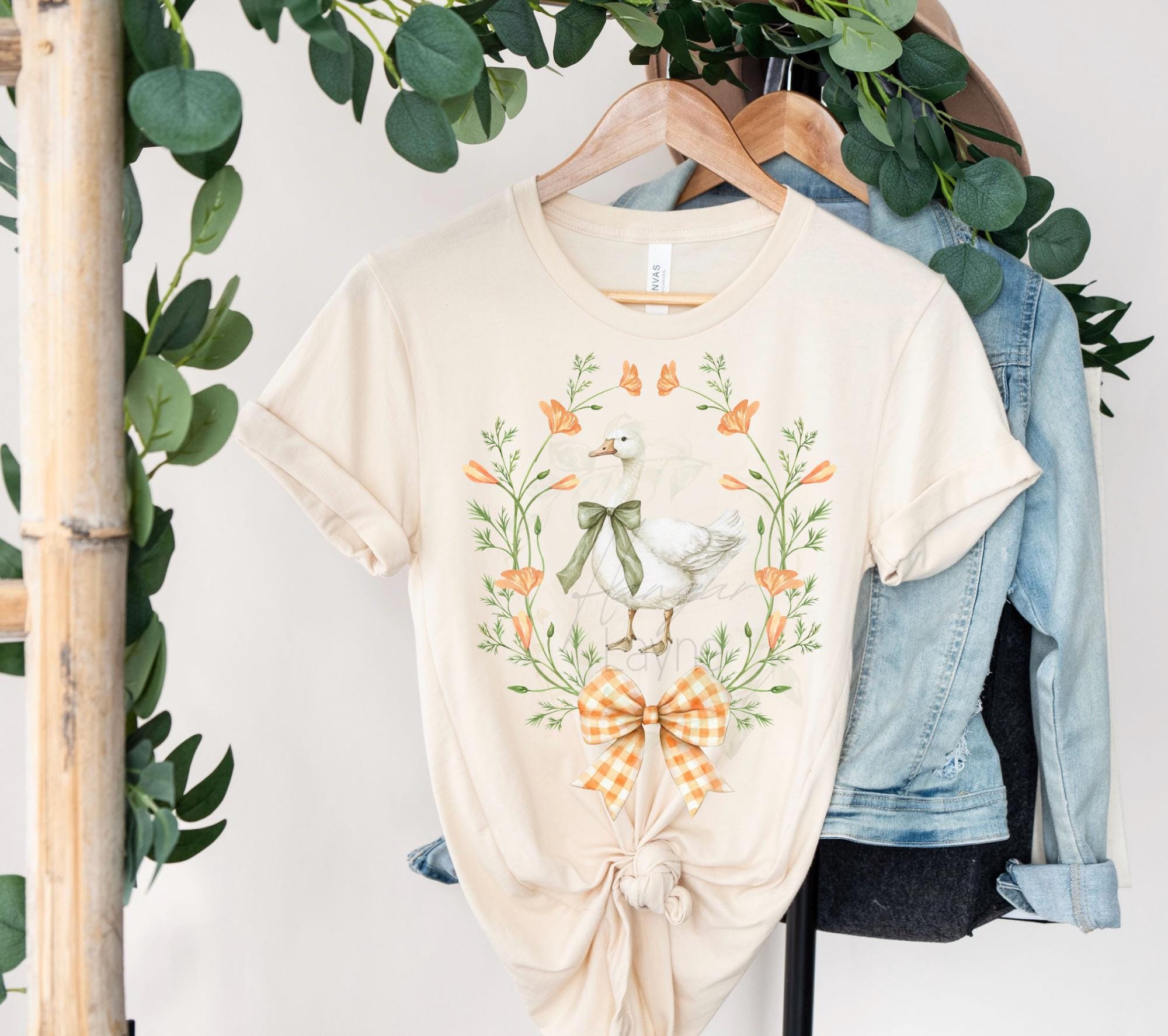 Cottagecore Goose PNG 90’s Olive Goose Thrifting T-shirt Grandma Style ...